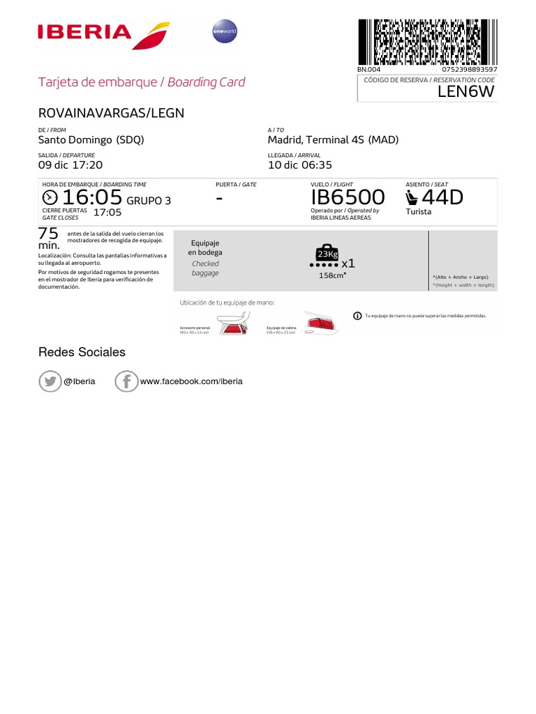 Boleto Iberia | PDF