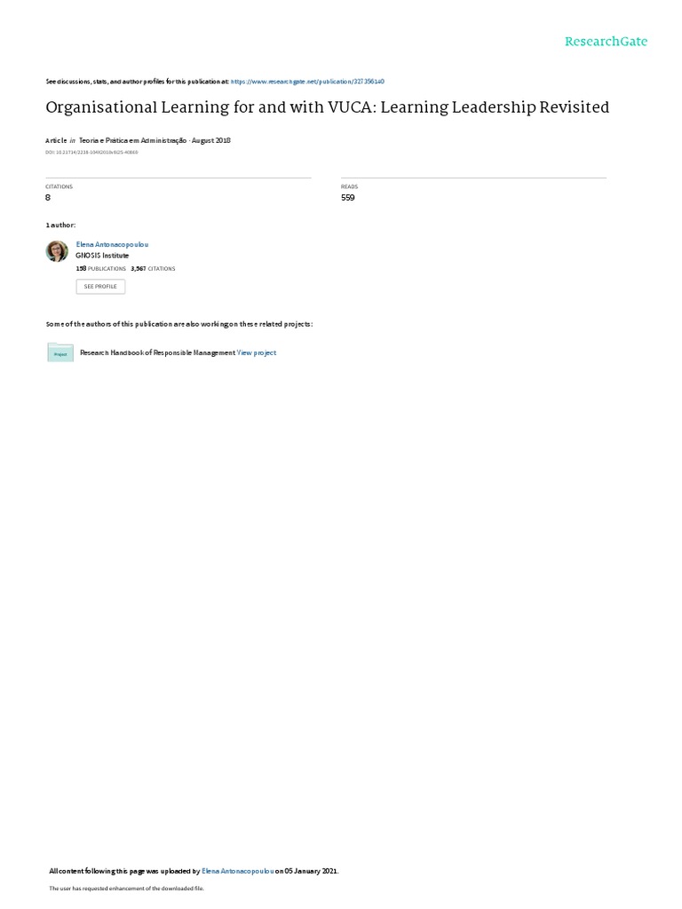 Organisational Learning For and With VUCA Learning | PDF | Perception ...