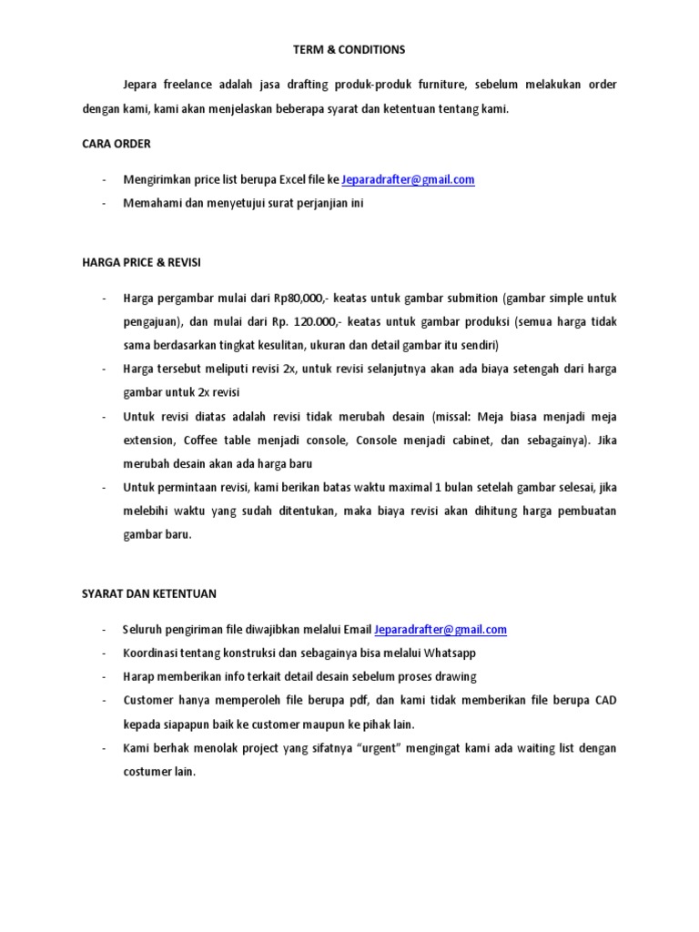 Contoh Freelance Term & Conditions | PDF