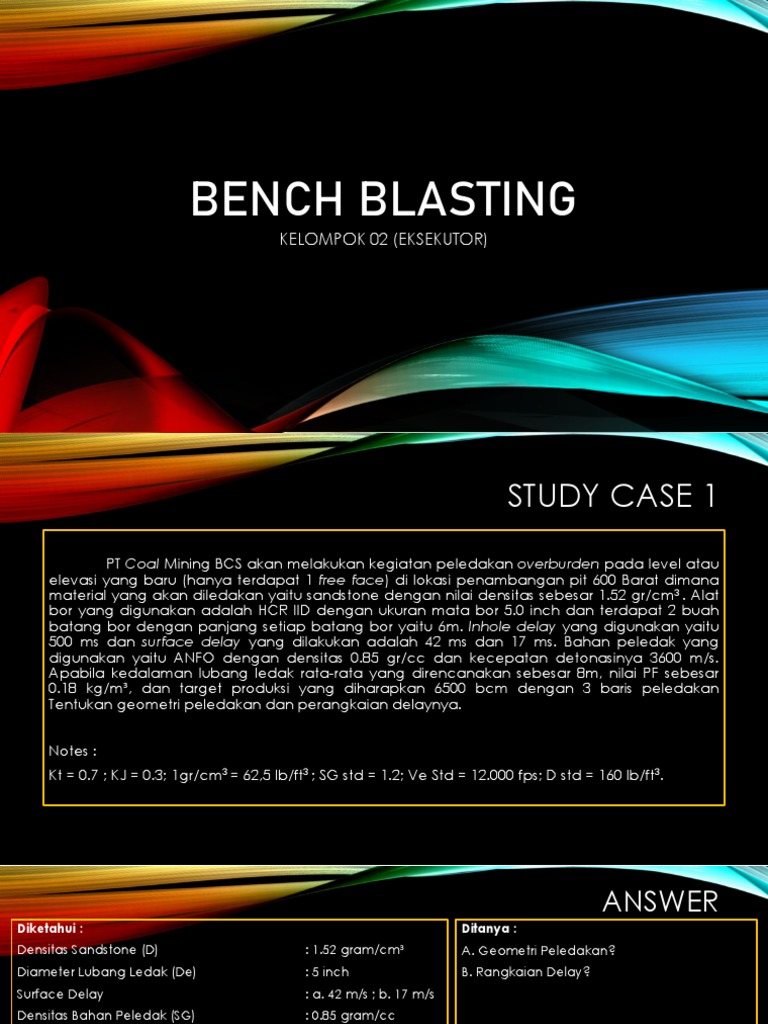 Geometri dan Rangkaian Bench Blasting | PDF