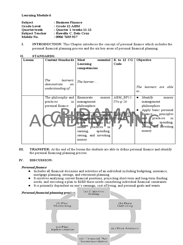 Business Finance Module Mod6 | PDF | Taxes | Wealth