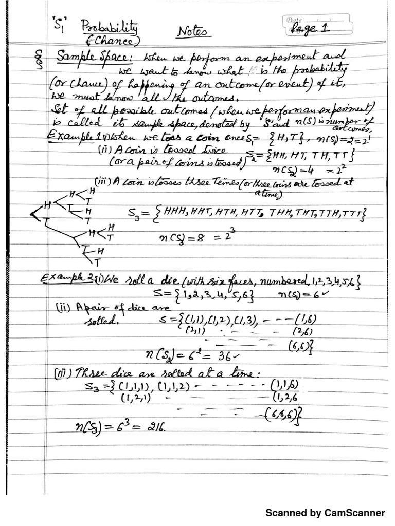 S1 - Probability - Notes | PDF