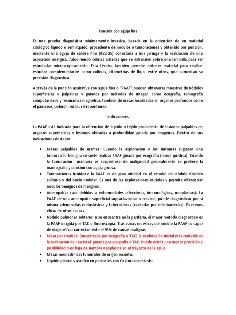 Paaf y Tru-Cut Castillo | PDF | Biopsia | Especialidades Medicas