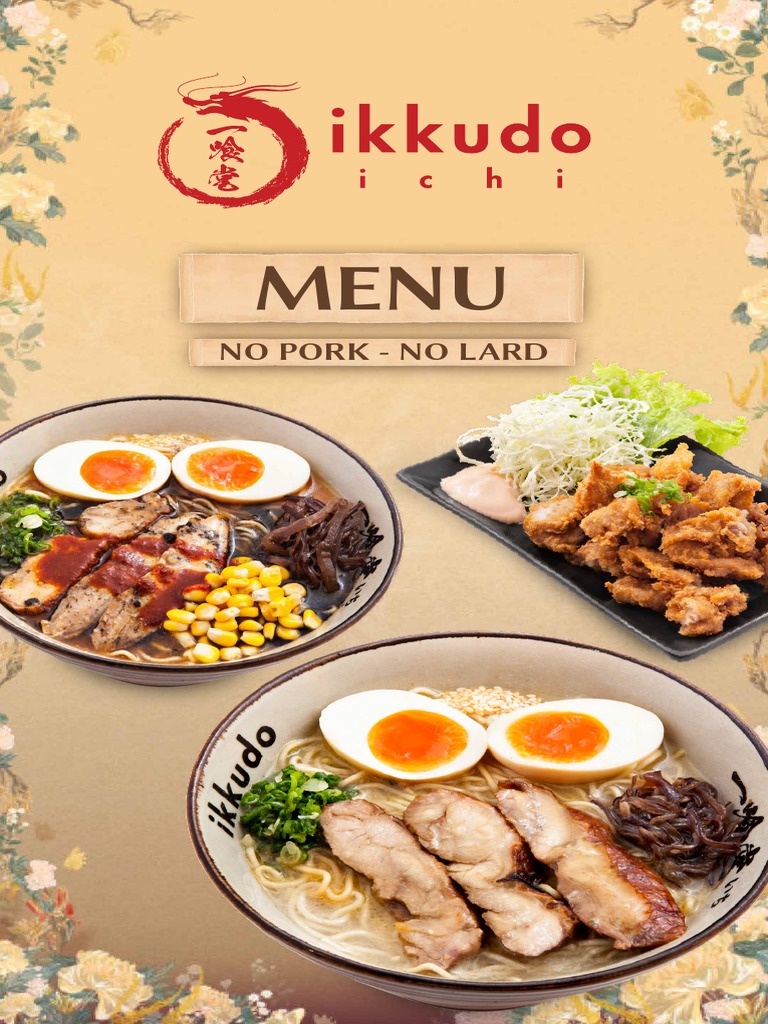 Ikkudo Ramen Halal Menu Options | PDF | Ramen | Foods