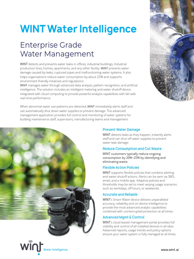 WINT Water Intelligence: Enterprise Grade Water Management | PDF ...