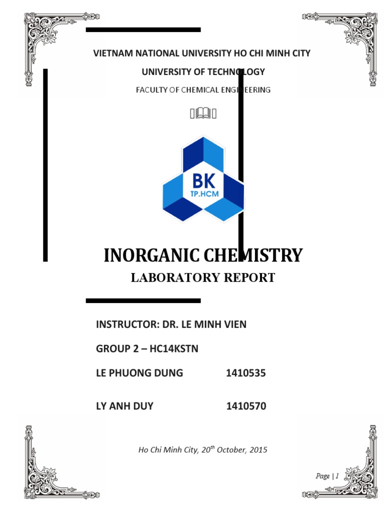 Inorganic Chemistry Lab Report | PDF | Redox | Hydrogen