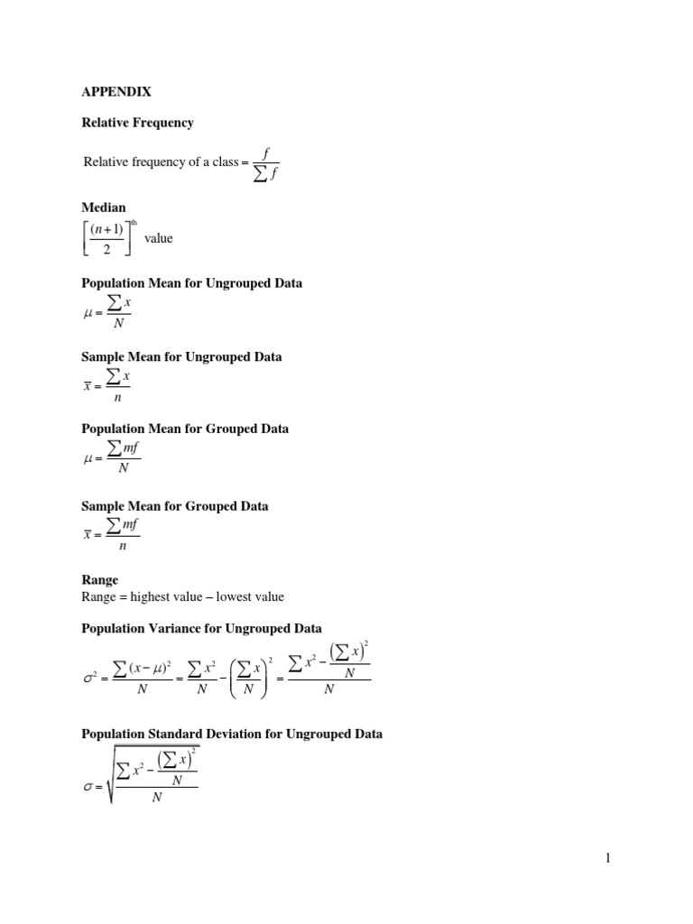 QBM101 Tutorial Module 1 Appendix | PDF | Statistical Analysis ...