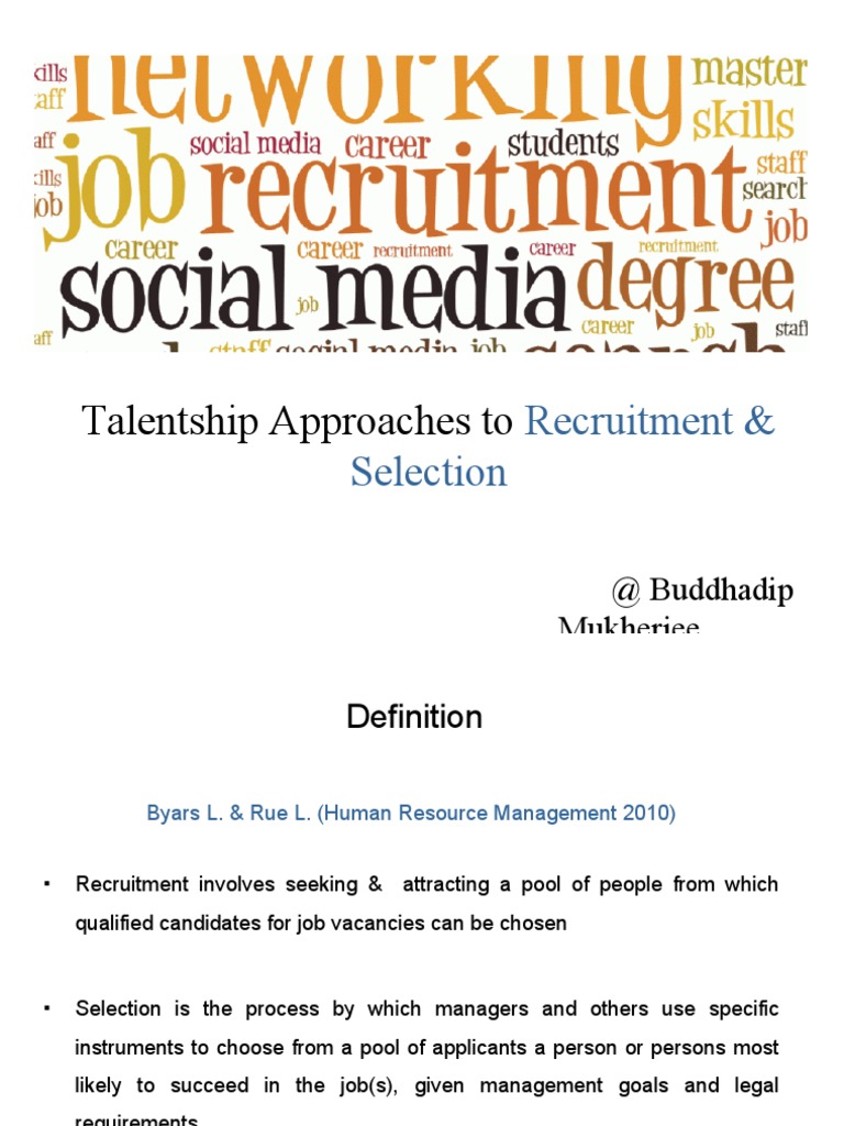 Talentship Approaches To: Recruitment & Selection | PDF | Wechsler ...