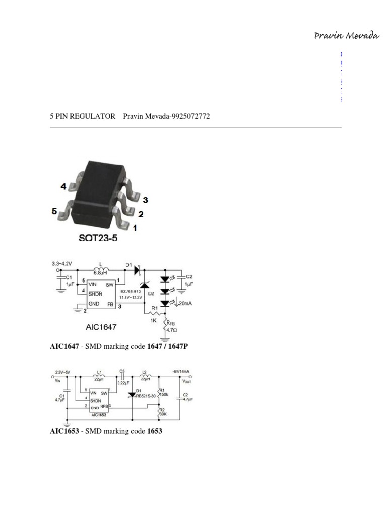 5 Pin Regulator | PDF