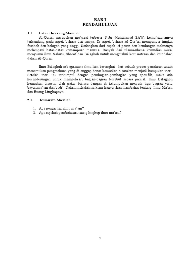 Pengertian Ilmu Maani | PDF