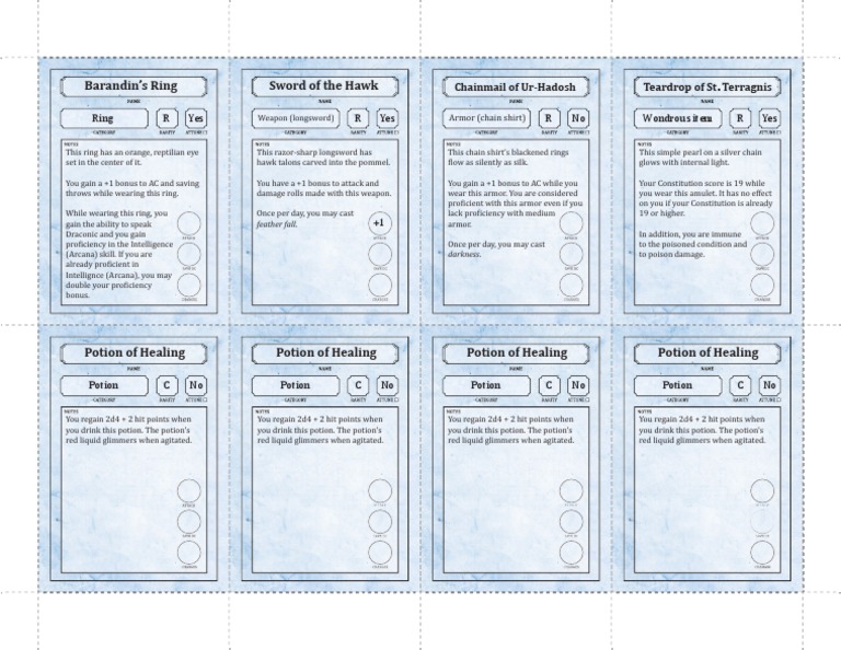 Item Cards | PDF