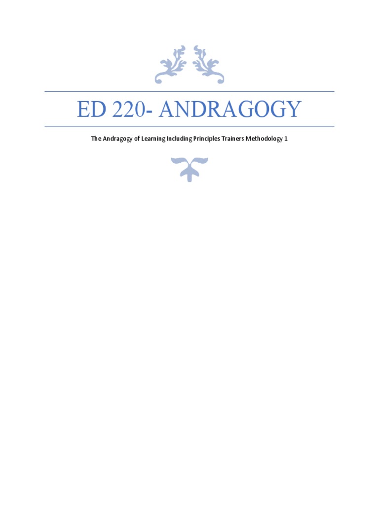 Ed 220 Andragogy Sir Latoza | PDF | Learning Styles | Competence (Human ...