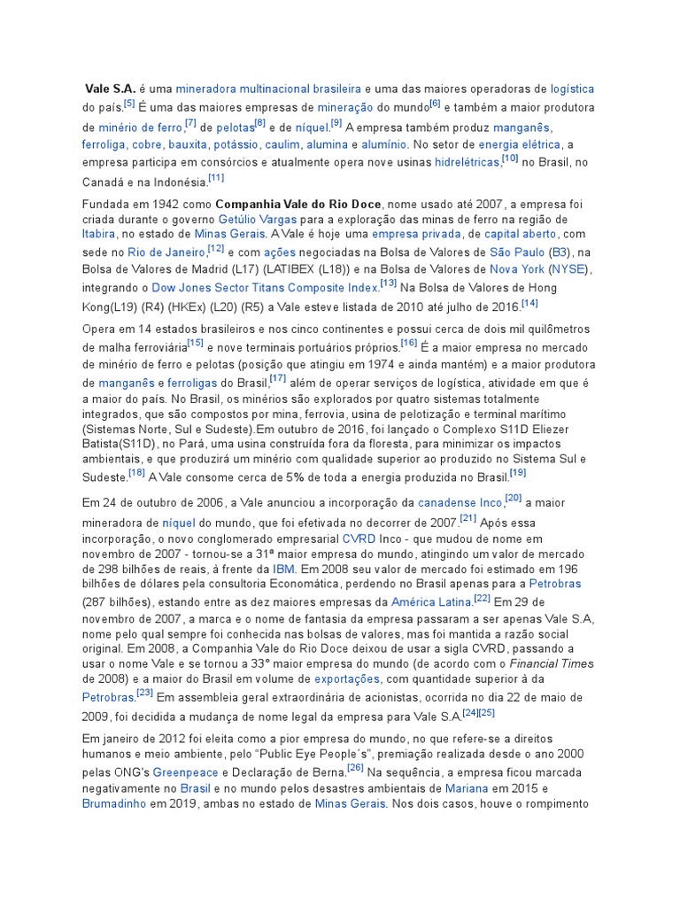 Vale SA História | PDF
