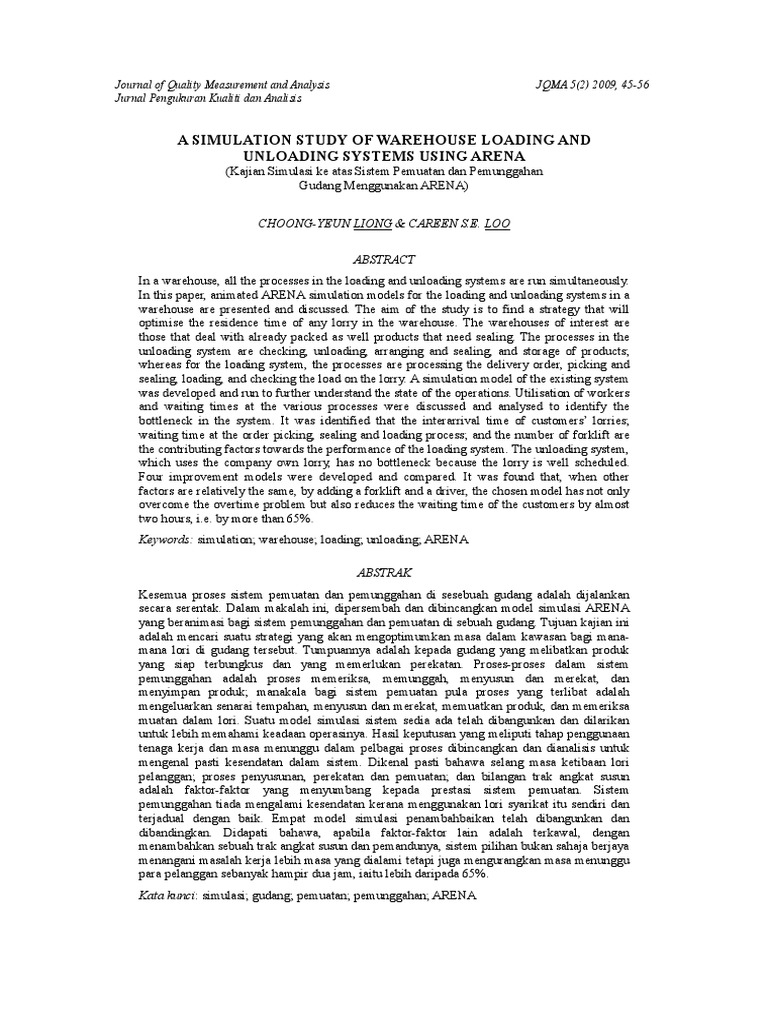 Warehouse Loading and Unloading | PDF | Warehouse | Simulation