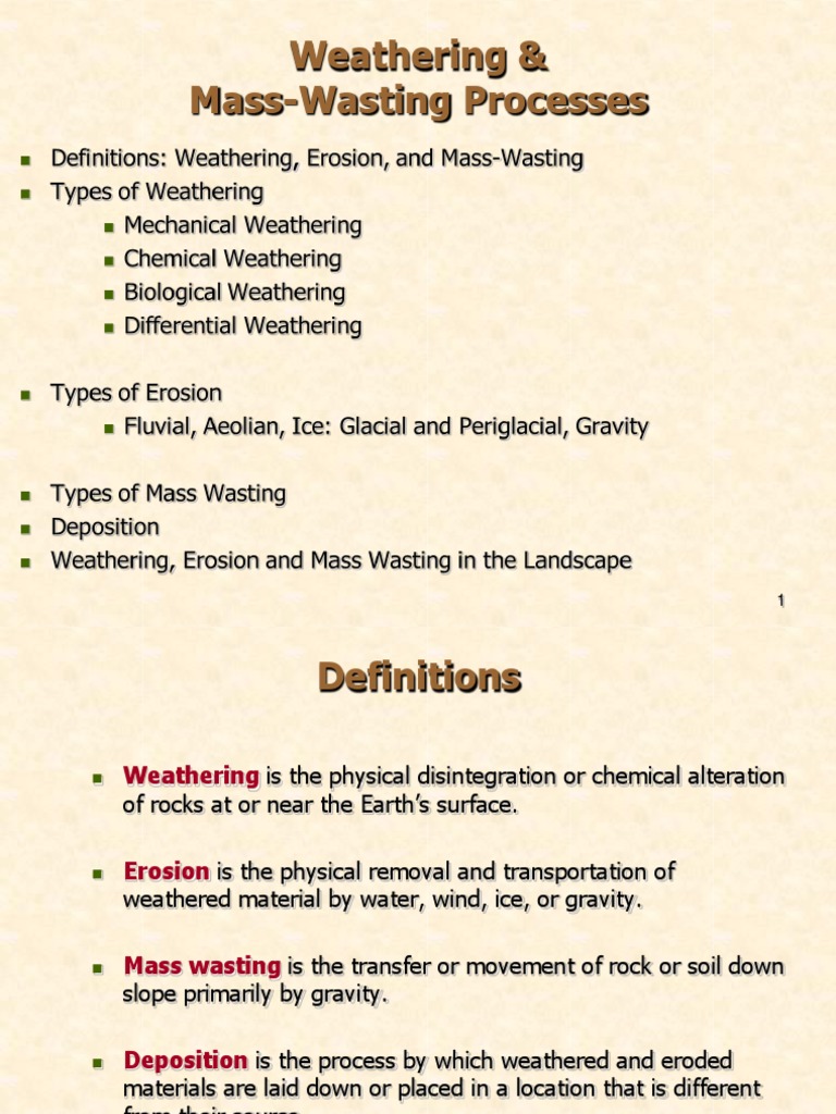 Weathering and Mass Wasting Part 1 | PDF | Weathering | Rock (Geology)