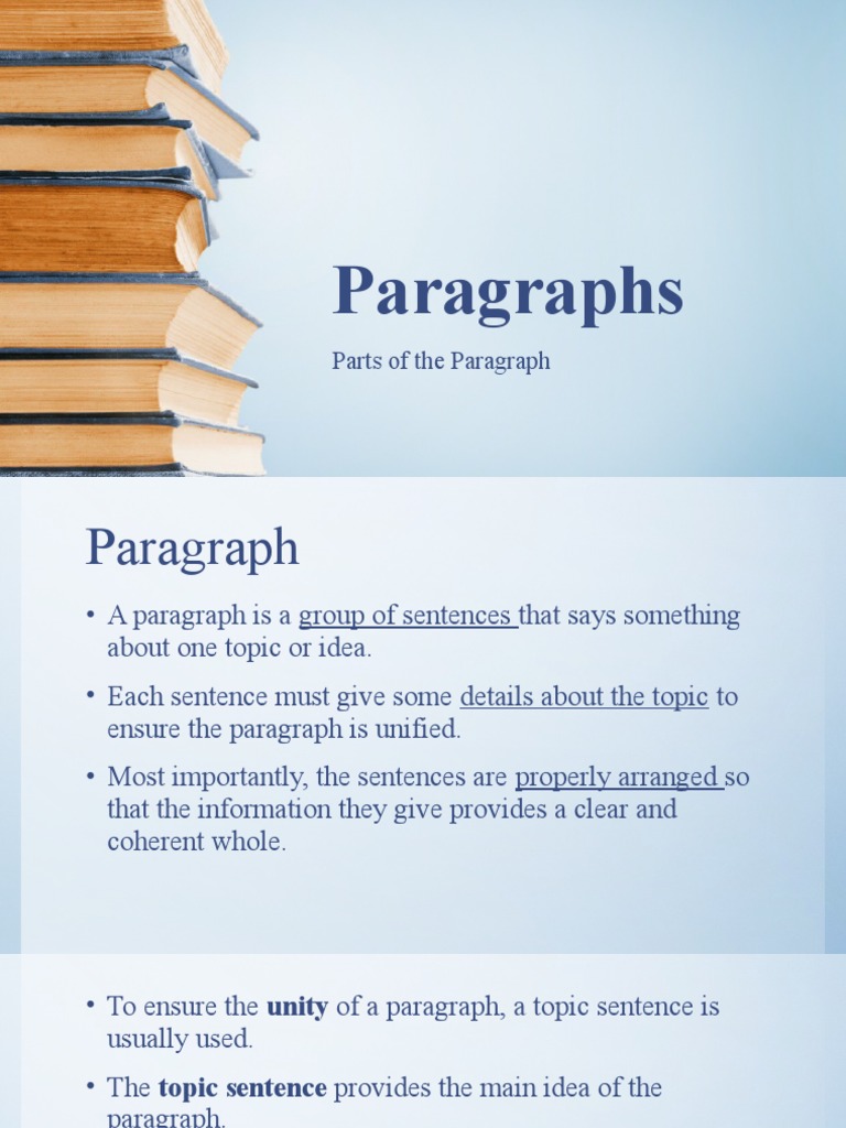 Paragraphs: Parts of The Paragraph | PDF | Oral Tradition | Writing