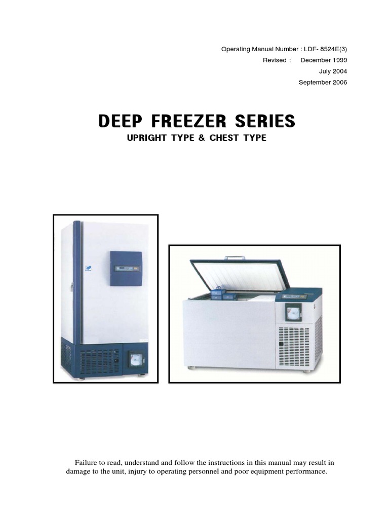 Deep Freezer Series Manual | PDF | Refrigerator | Computer File