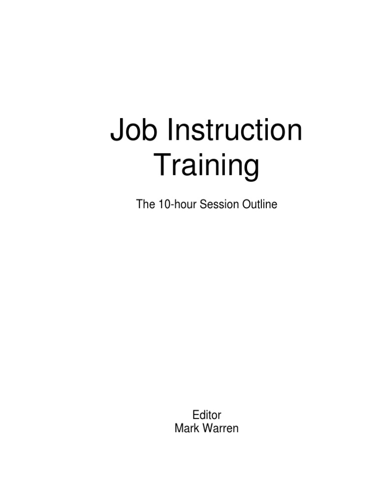 Job Instruction Sessions Outline | PDF | Knot | Knowledge