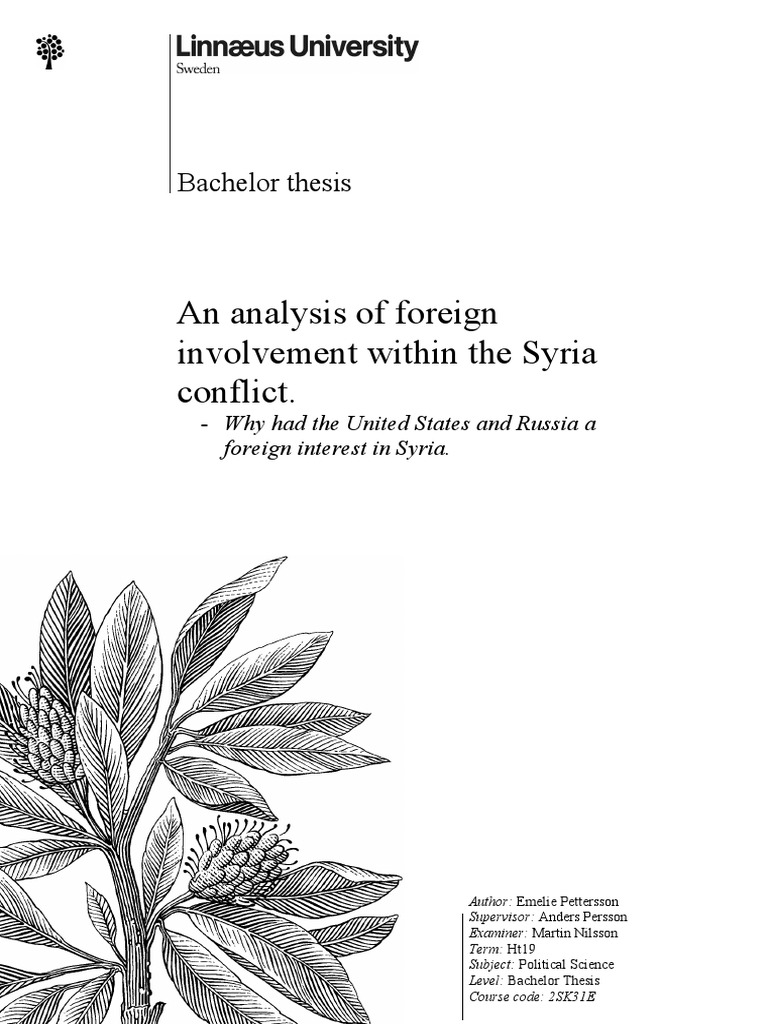 An Analysis of Foreign Involvement Within The Syria Conflict | PDF ...