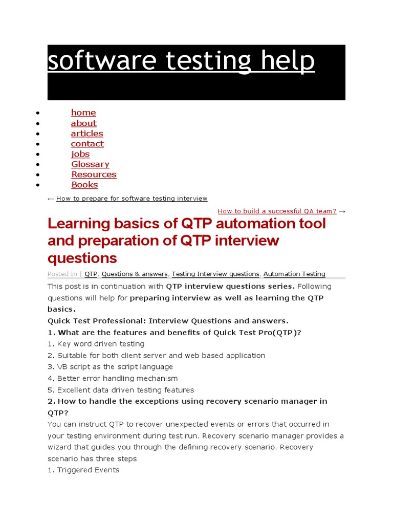 Automated Testing Interview Questions Pdf Software Engineering