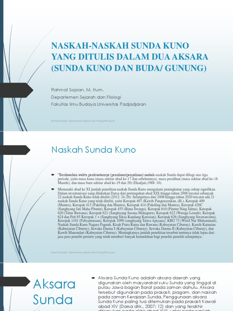 Naskah-Naskah Sunda Kuno | PDF