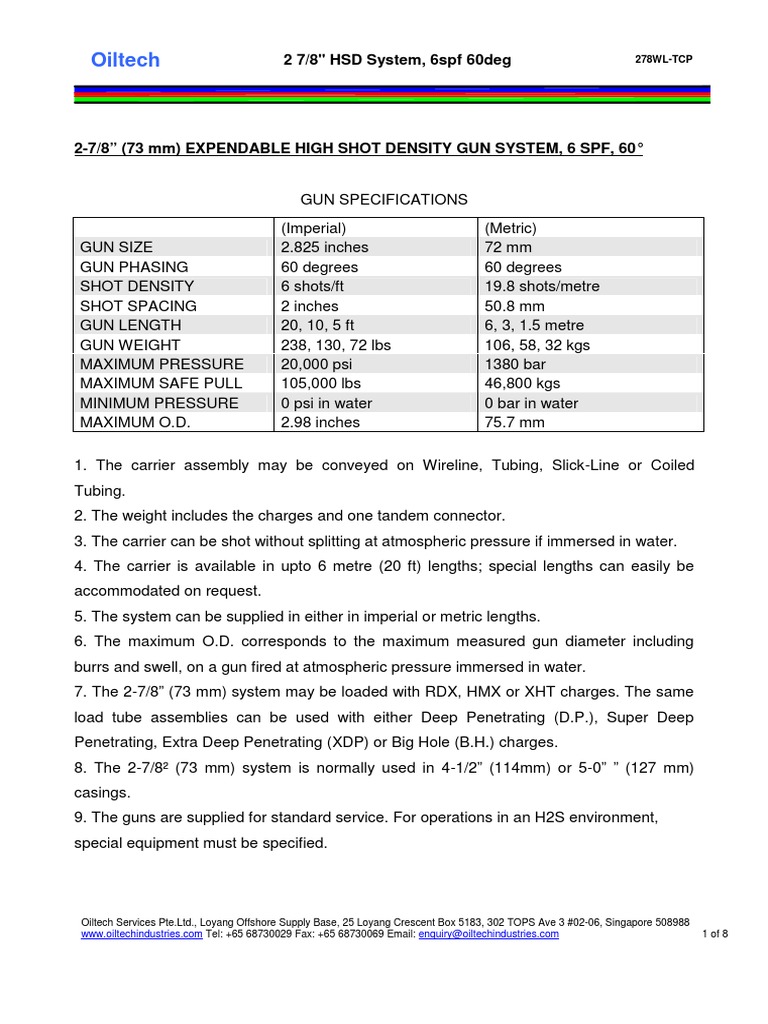 2-7/8" High Shot Density Gun System | PDF | Manufactured Goods