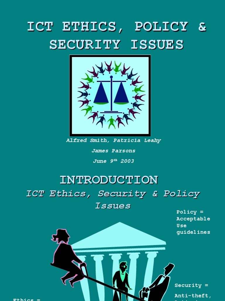 Ict Ethics, Policy & Security Issues | PDF | Security | Computer Security