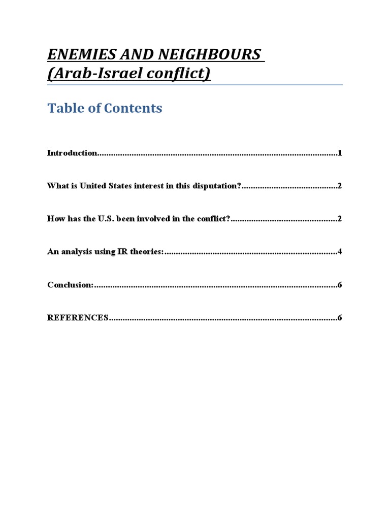 Enemies and Neighbours (Arab-Israel Conflict) | PDF | World Politics ...