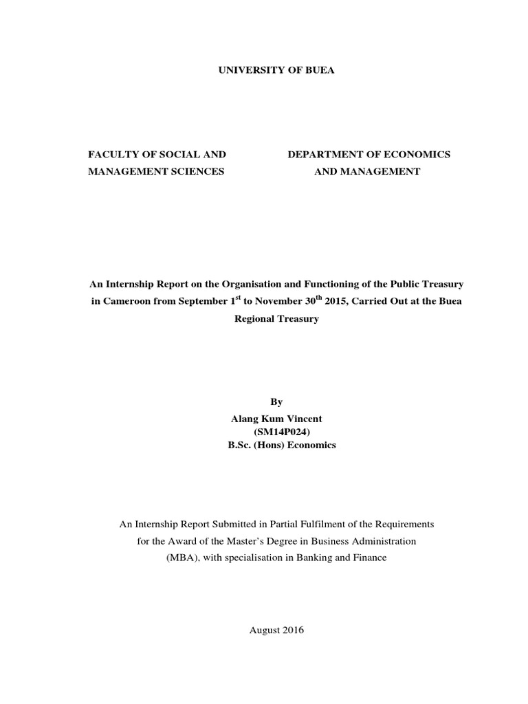 MBA Final Internship Report | PDF | Taxes | Master Of Business ...