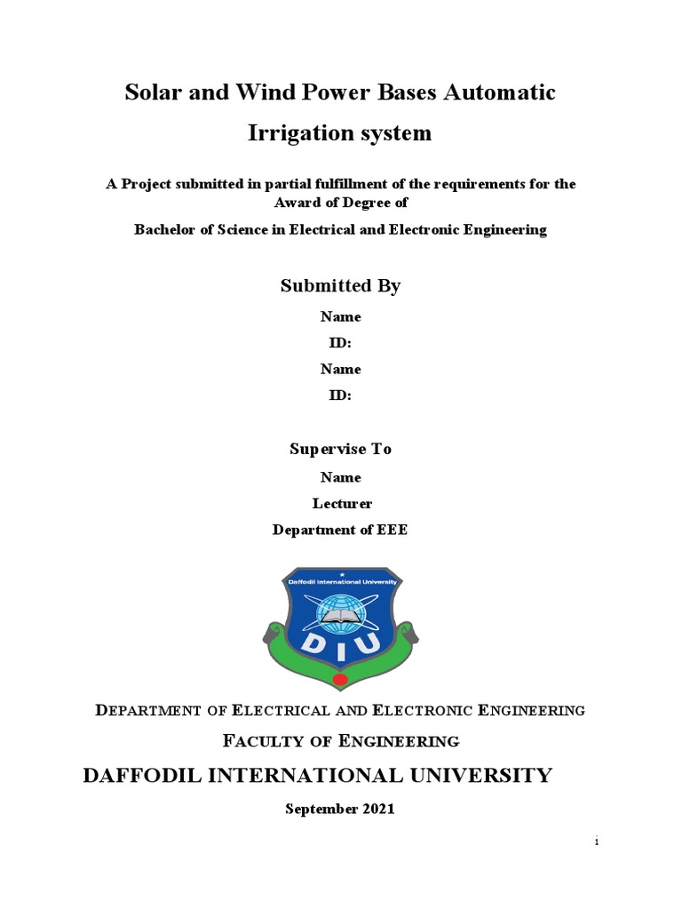 Automatic Solar Irrigation System | PDF | Irrigation | Arduino