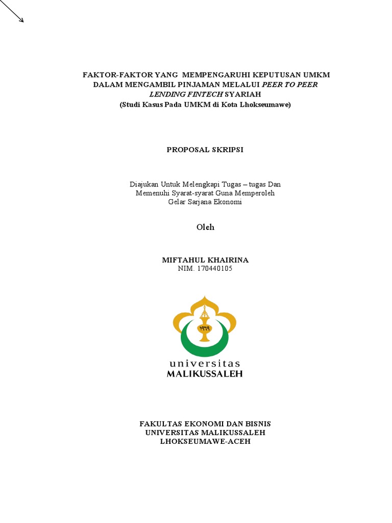 Proposal Skripsi Miftahul Khairina Revisi | PDF