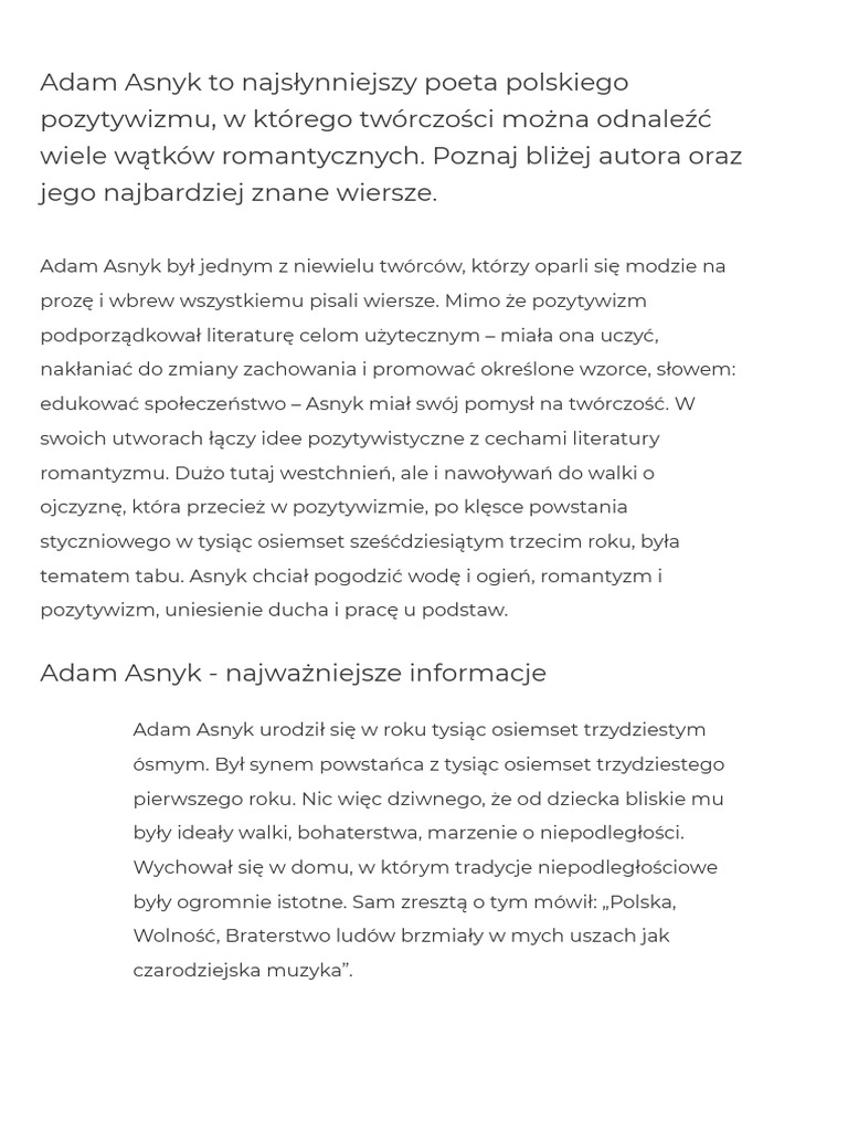 Asnyk | PDF