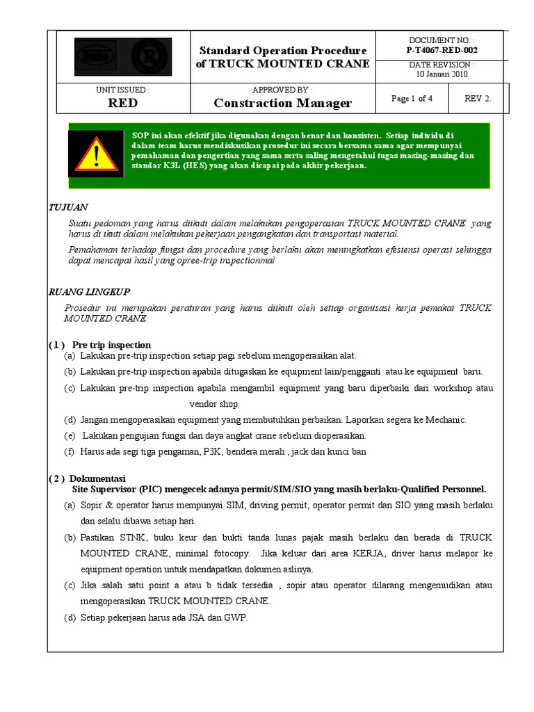 Sop Foco Truck | PDF | Komputer