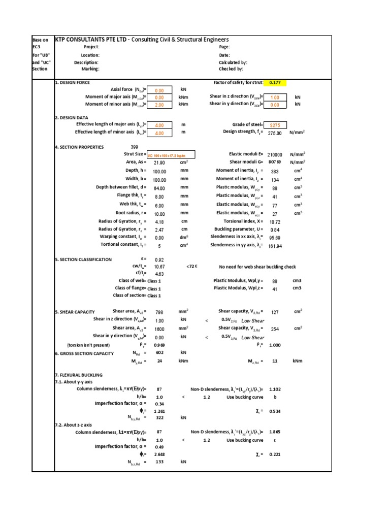 Steel Member Design Specifications | PDF