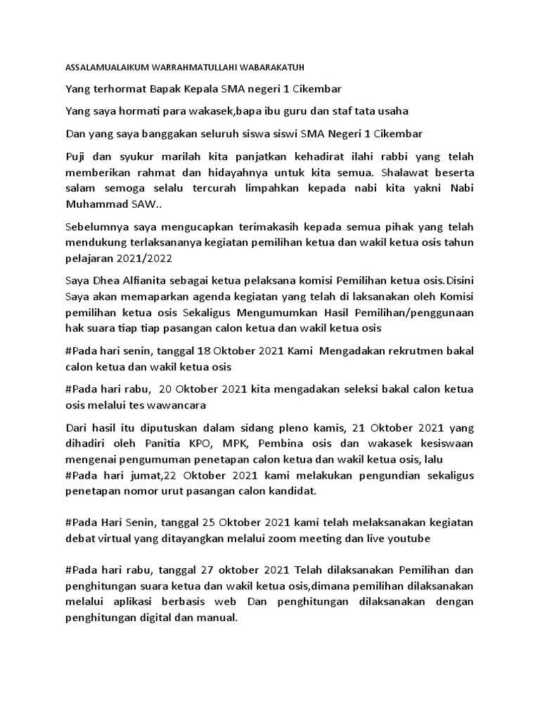 Sambutan Ketua KPO | PDF