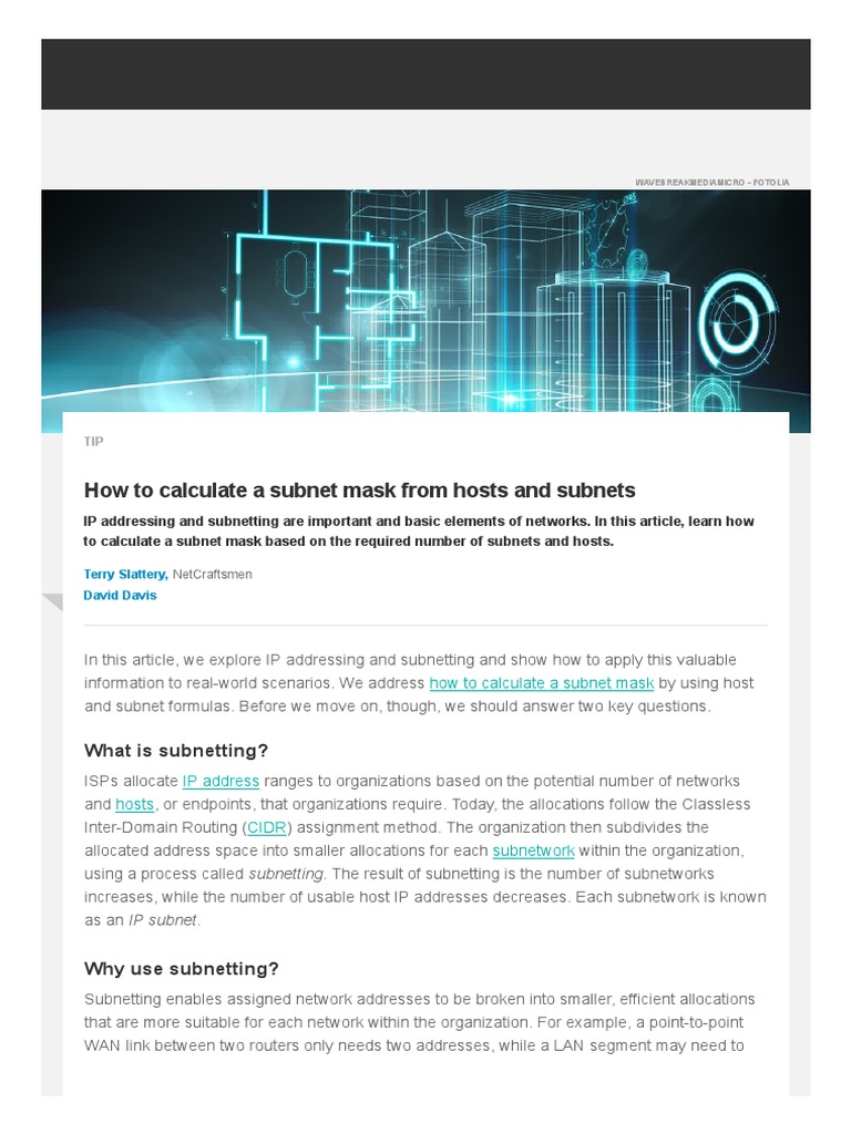 How To Calculate A Subnet Mask | Download Free PDF | Ip Address ...