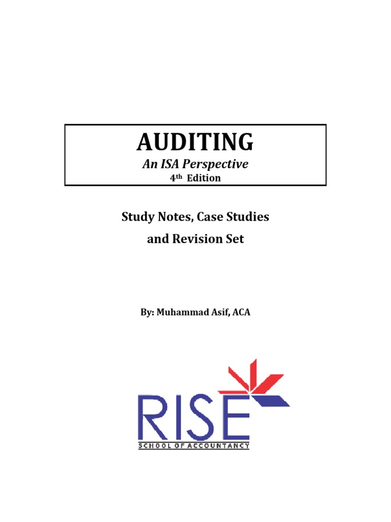 AUDITING An ISA Perspective 4 TH Edition | PDF | Financial Audit | Audit
