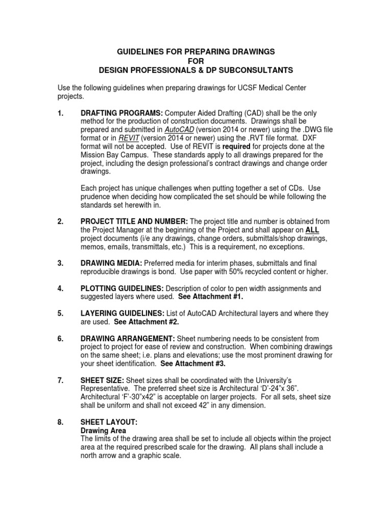 Drawing Guidelines Ucsf | PDF | Auto Cad