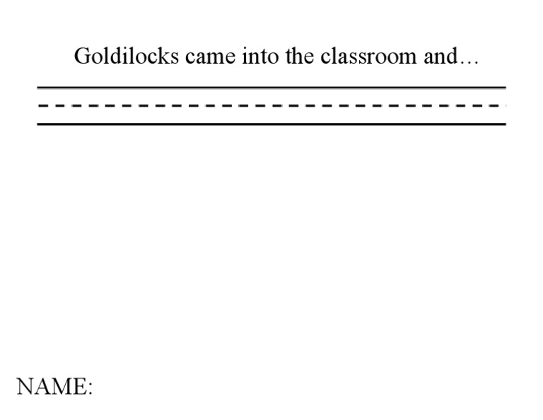 Goldilocks in the Classroom Adventure | PDF