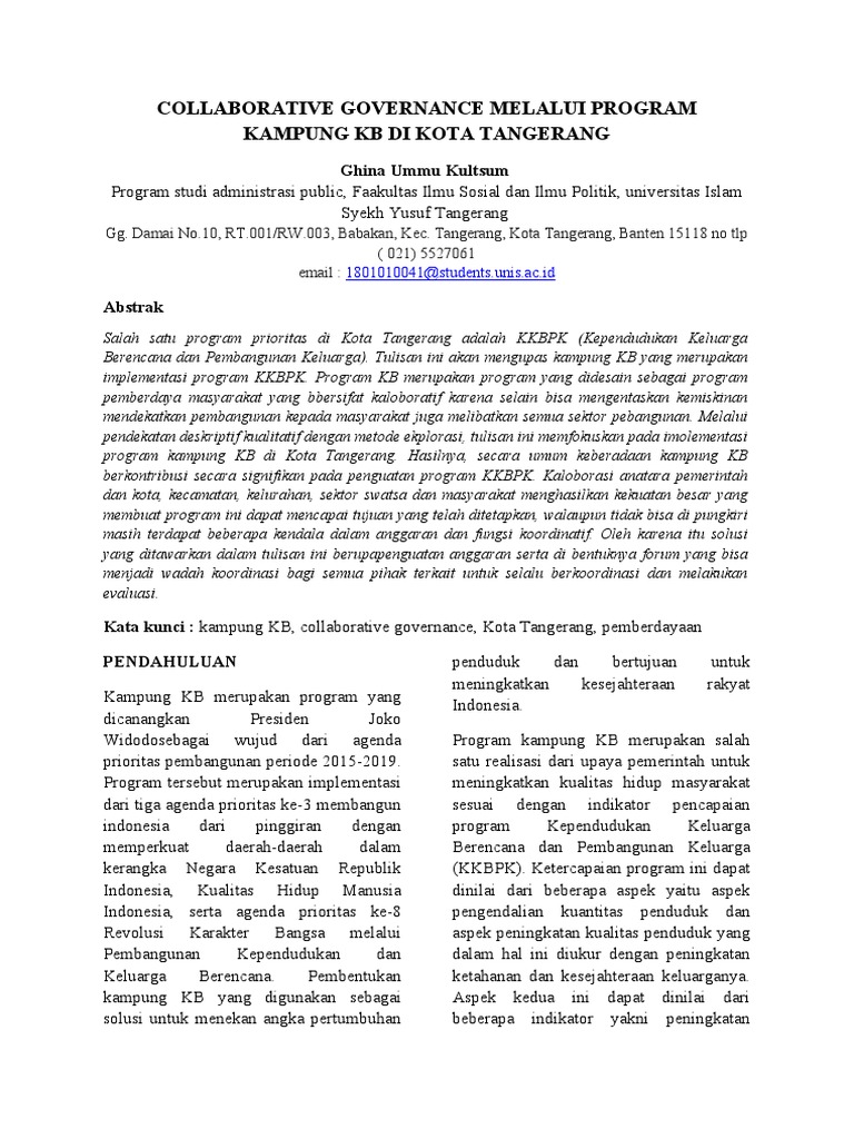 Ghinaummu Kultsum Collaborative Governance | PDF