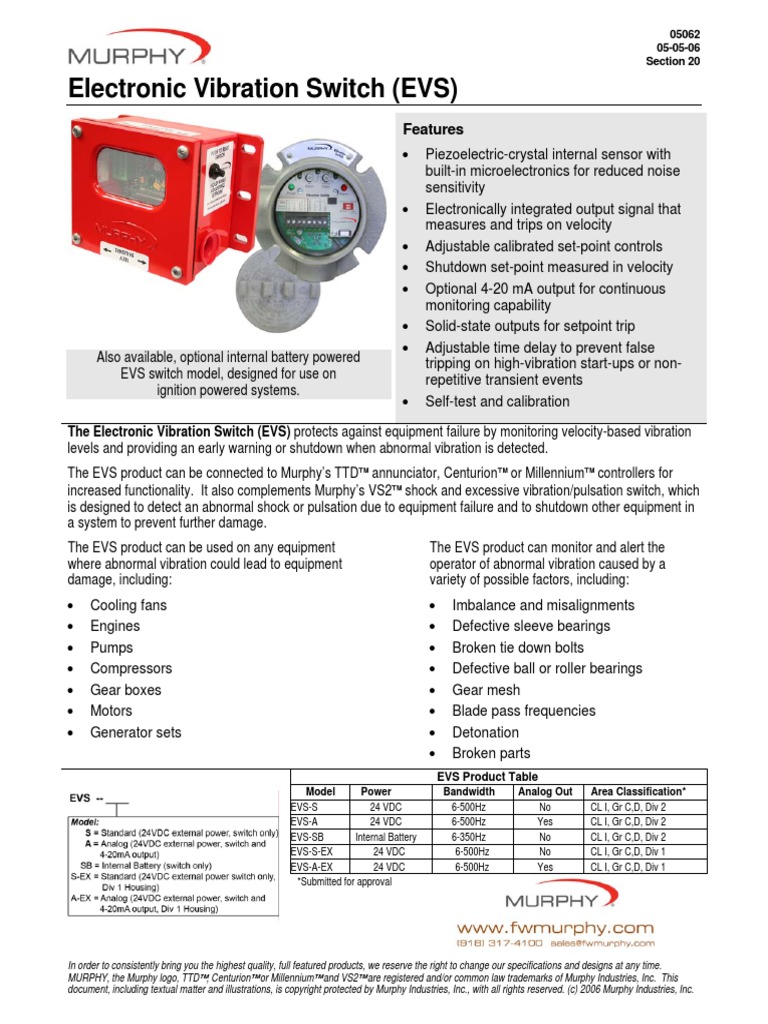 Electronic Vibration Switch (EVS) : Features | PDF | Switch | Flash (Photography)