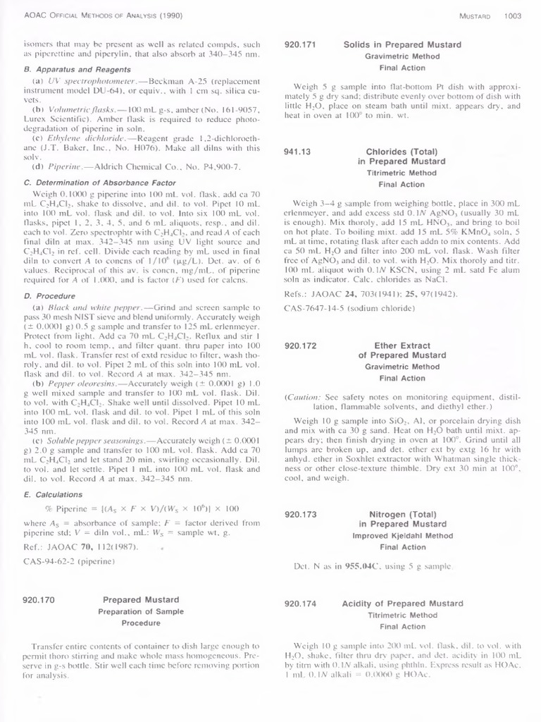 Aoac Methods 2 1990-339 | PDF | Chemistry | Physical Sciences