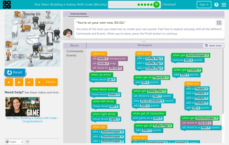 Star Wars Building A Galaxy With Code (Blockly) #15 | PDF | Star Wars