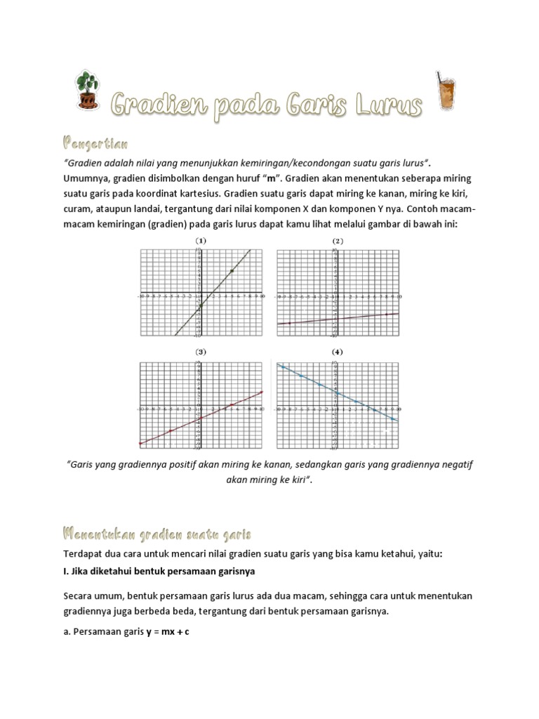 Memahami Gradien Garis Lurus | PDF