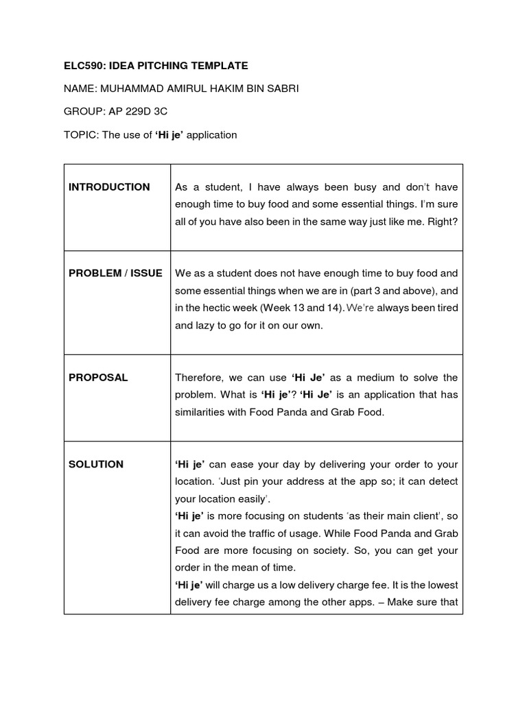 Amirul Hakim (Idea Pitching) | PDF | Software | Computing