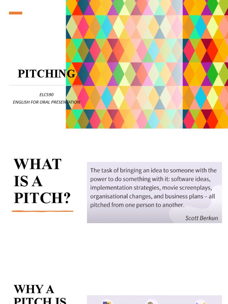 Pitching: ELC590 English For Oral Presentation | PDF