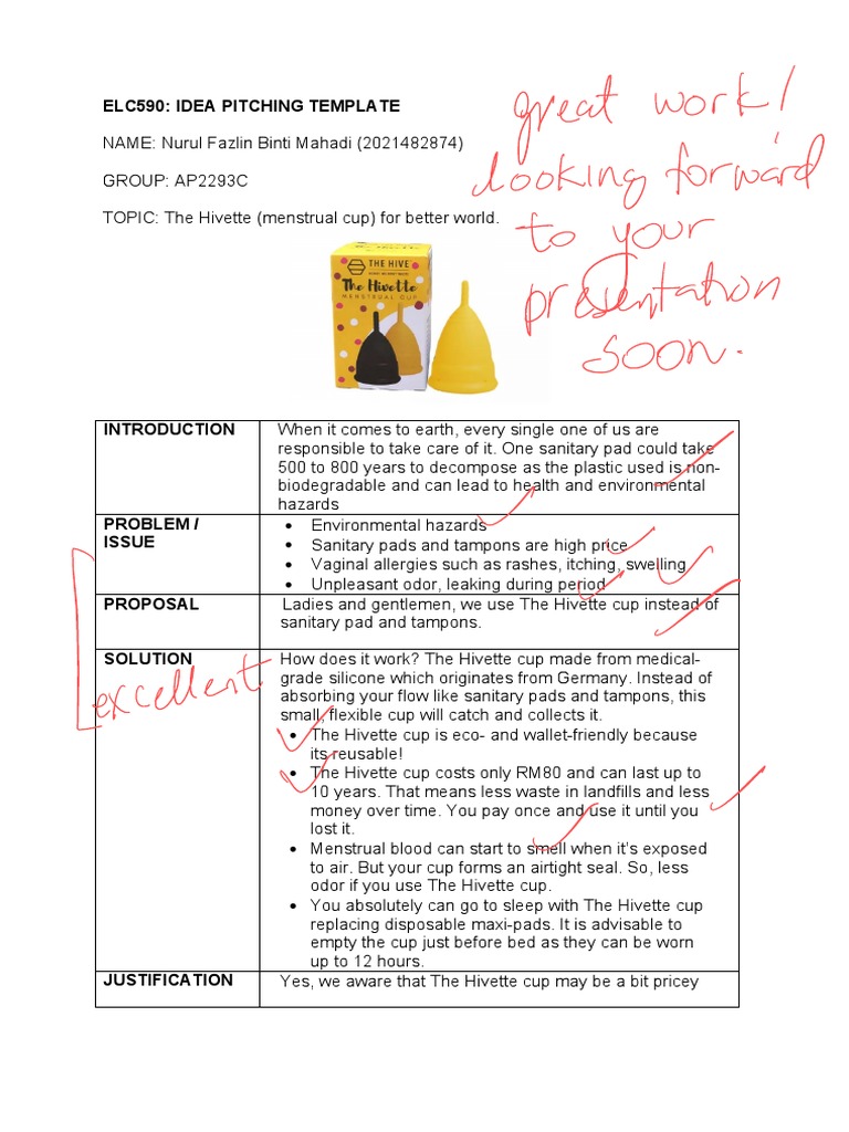 Elc590 - Idea Pitching Template | PDF