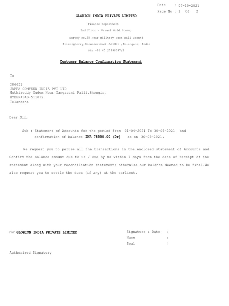 Japfa Comfeed India PVT LTD | PDF | Banking | Business