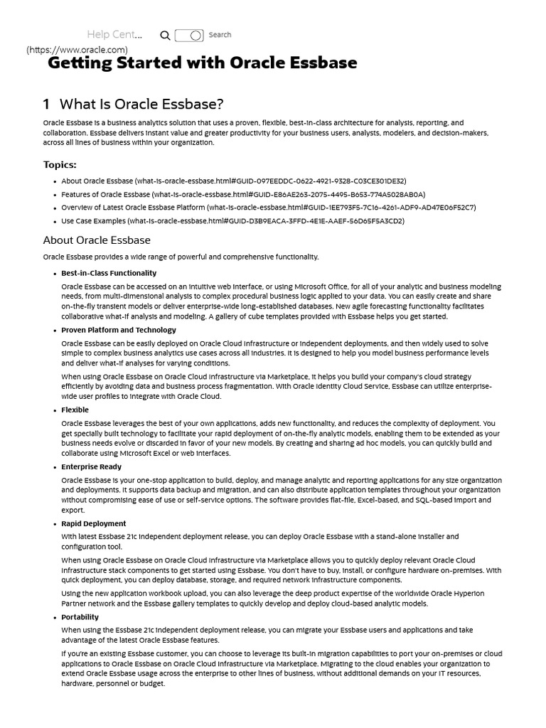 What Is Oracle Essbase | PDF | Cloud Computing | Databases