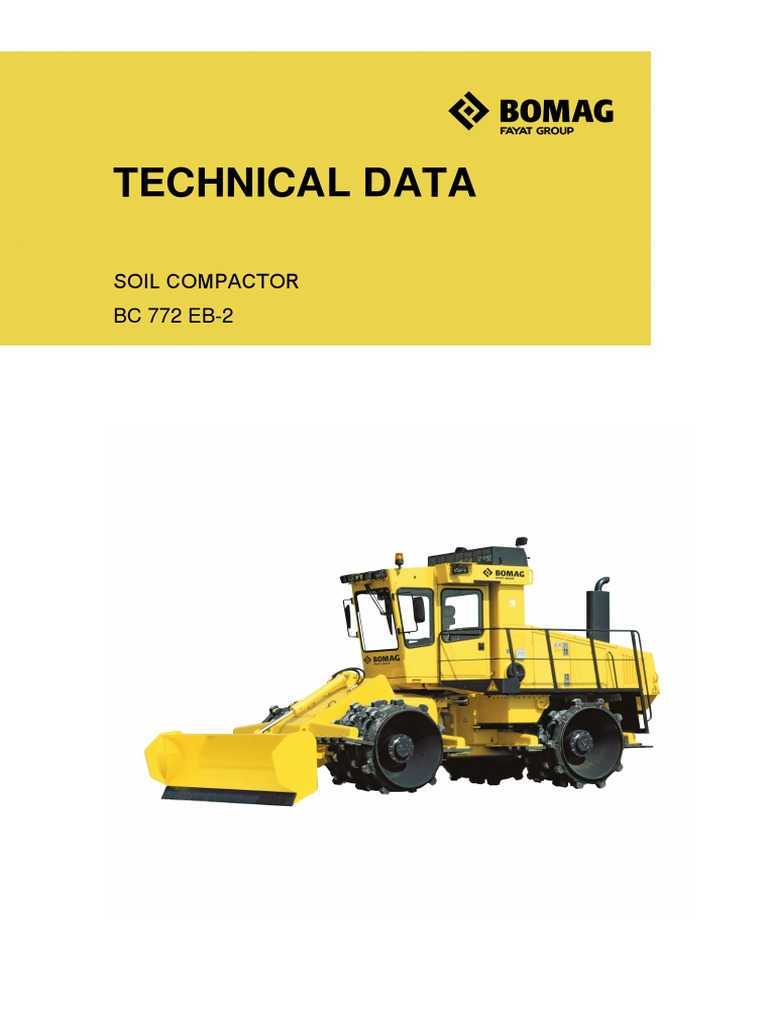 Datasheet Soil Compactor BC772EB | PDF | Truck | Engines